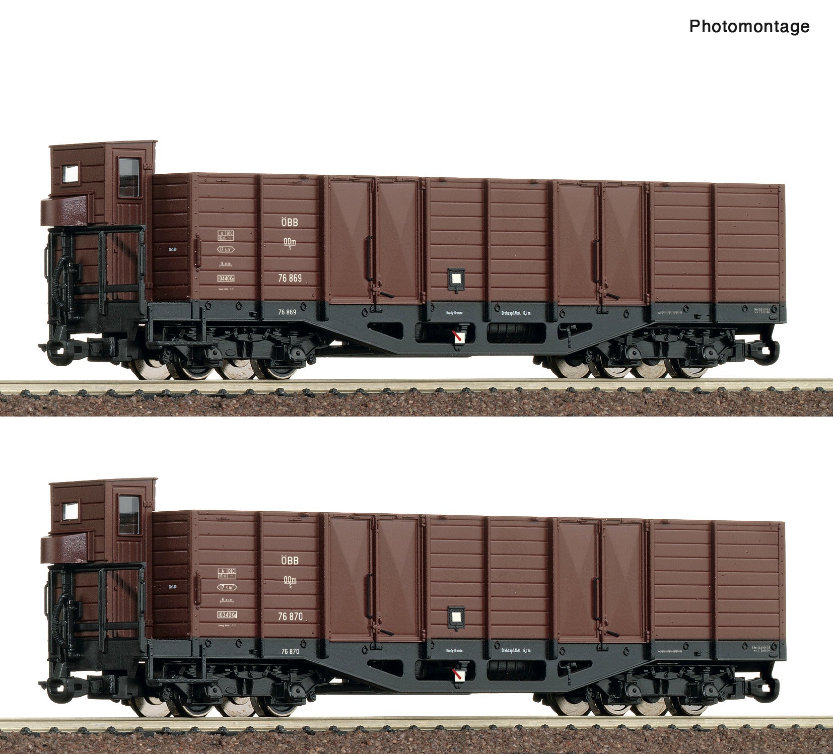 Roco HO 6640004 2 piece set: Open goods wagon ÖBB era IV DC 2025 New I – Euro Model Trains