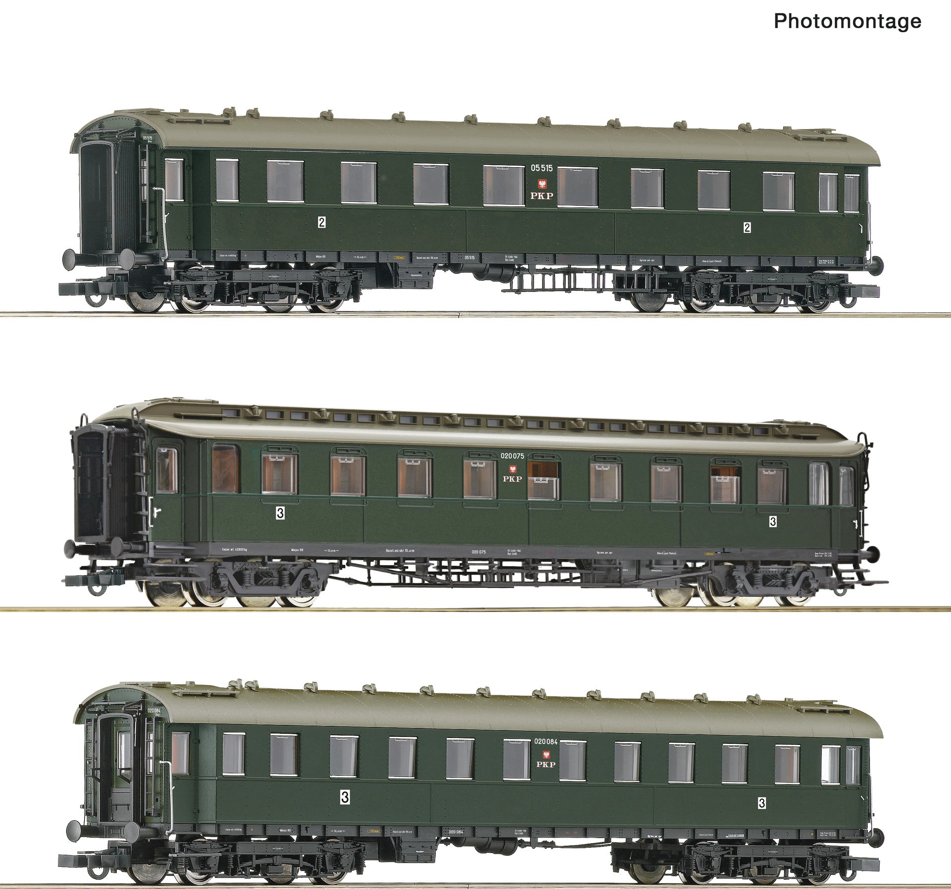 Roco HO 6200112 3 piece set: Express train coaches PKP era III DC 2025 ...