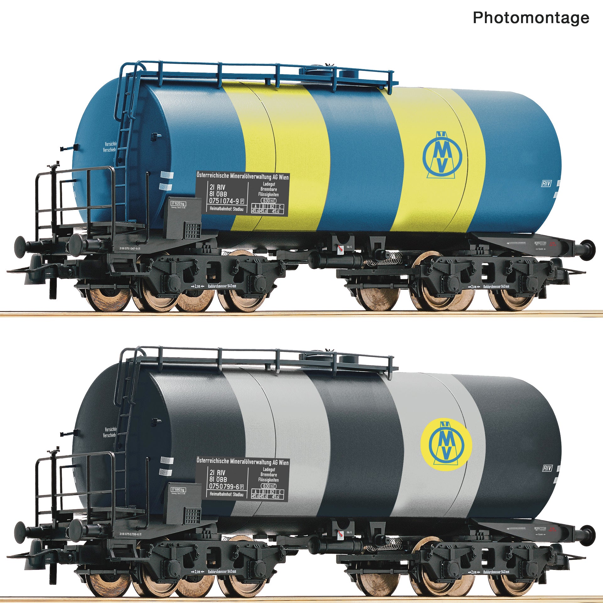 Roco HO 6600163 2 piece set: Tank wagons ÖMV/ÖBB era IV DC 2025 New It ...
