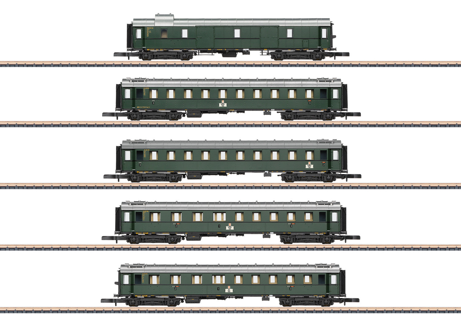 Marklin Z 87620 Standard Design 1928 to 1930 Express Train Car Set 202 ...