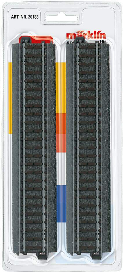 Marklin HO 20188 3-Rail C Track -- Straight Sections pkg(4) 7-13/32 18 ...