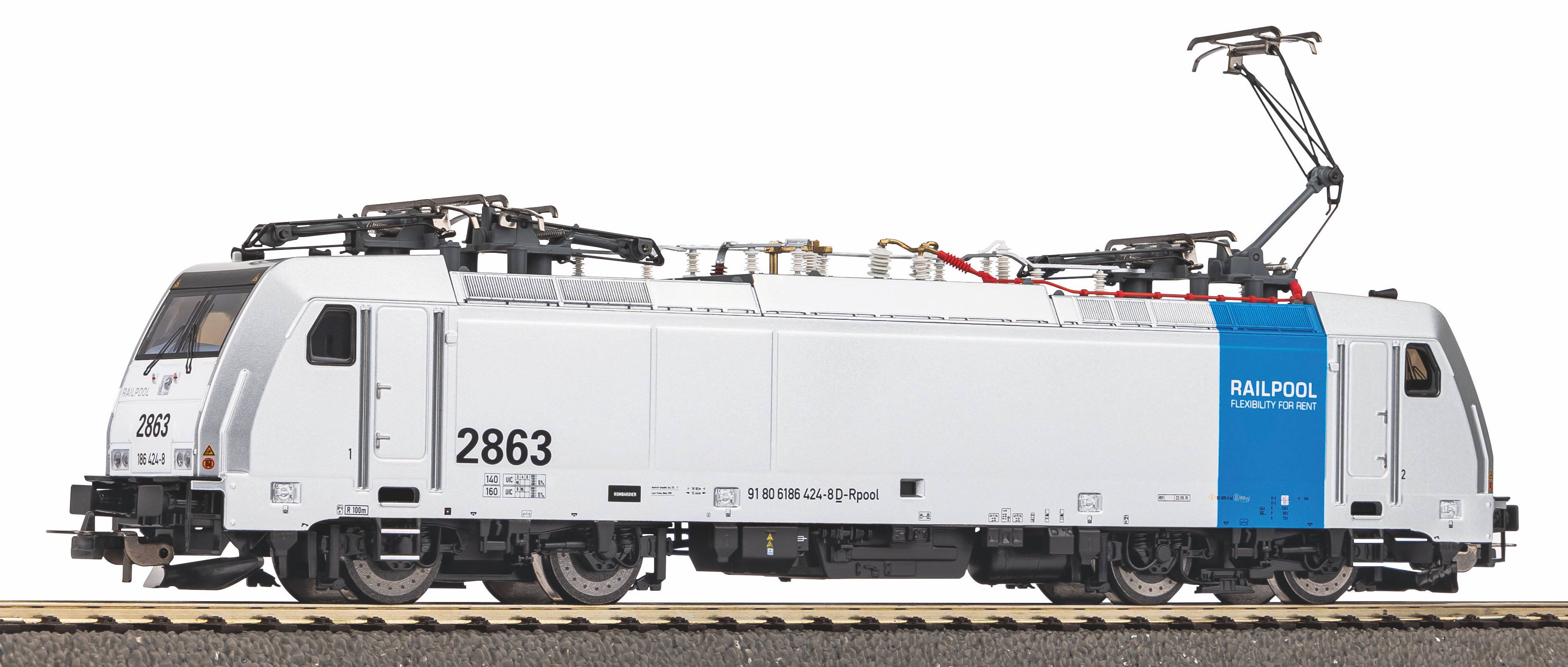 Piko HO 21670 BR 186 Electric (Belgian flag) Railpool VI Sound DC 2024 ...