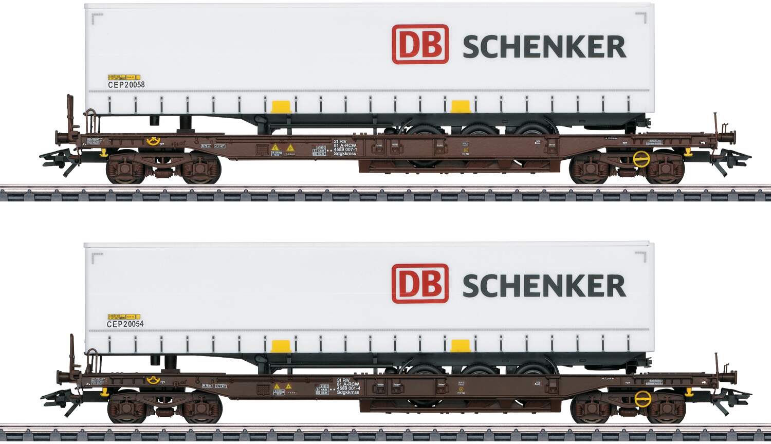 Marklin HO 47110 Type Sdgkkmms Deep-Well Flatcar with Load 2-Pack - 3 ...