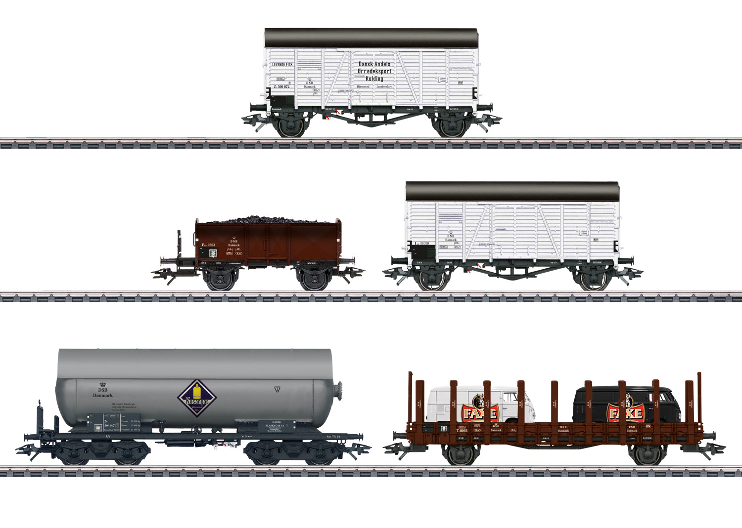 Marklin HO 48834 Freight Car Set DSB III Fall 2023 New Item – Euro ...