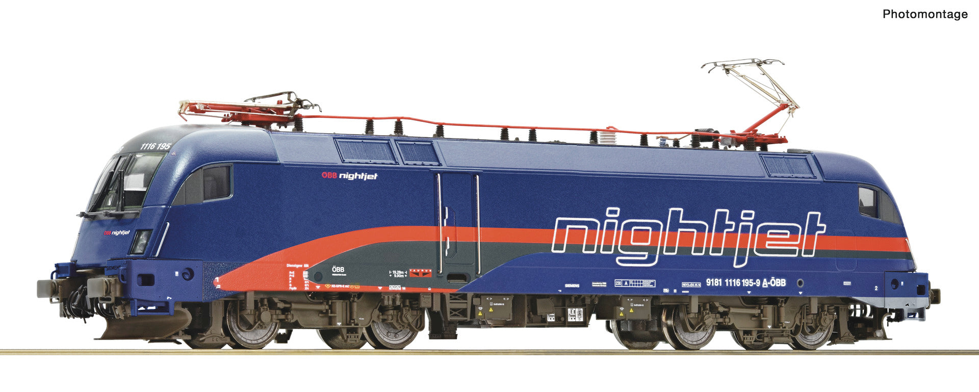 Roco HO 70496 Electric locomotive 1216 012-5 Nightjet ÖBB era VI DC 20 ...